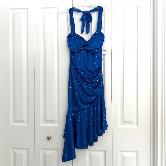 Sequin Hearts | Dresses | Vtg Nwt Sequin Hearts Blue Halter Neck ...
